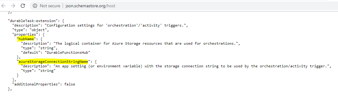 Configuration settings for Durable Functions in host.json file · Issue ...