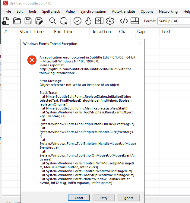 Replace tool disappear · Issue #7619 · SubtitleEdit/subtitleedit · GitHub