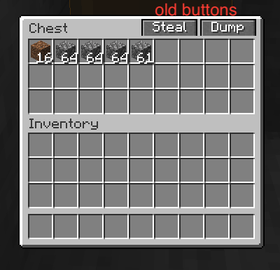 Inventory steal and dump buttons are in the wrong location · Issue ...