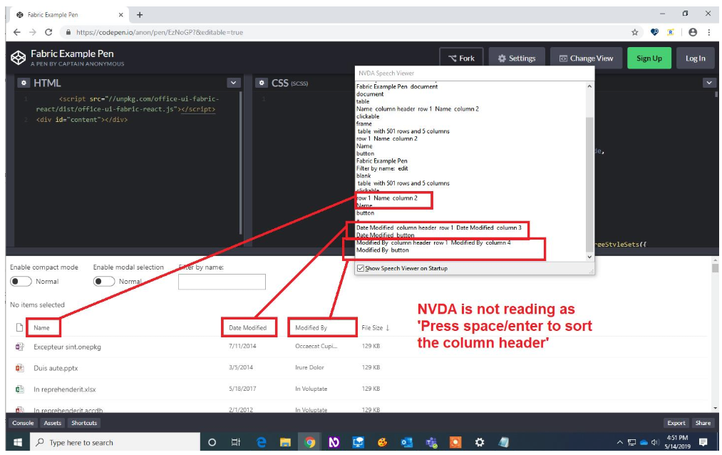 DetailsList column header sorting order is not Reading in NVDA · Issue #9642 · nvaccess/nvda ...