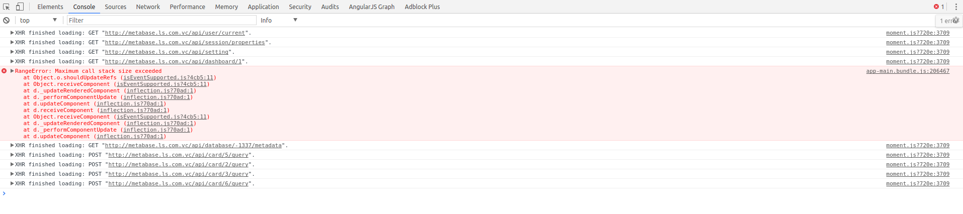 Maximum call stack size exceeded · Issue #2608 · metabase/metabase · GitHub