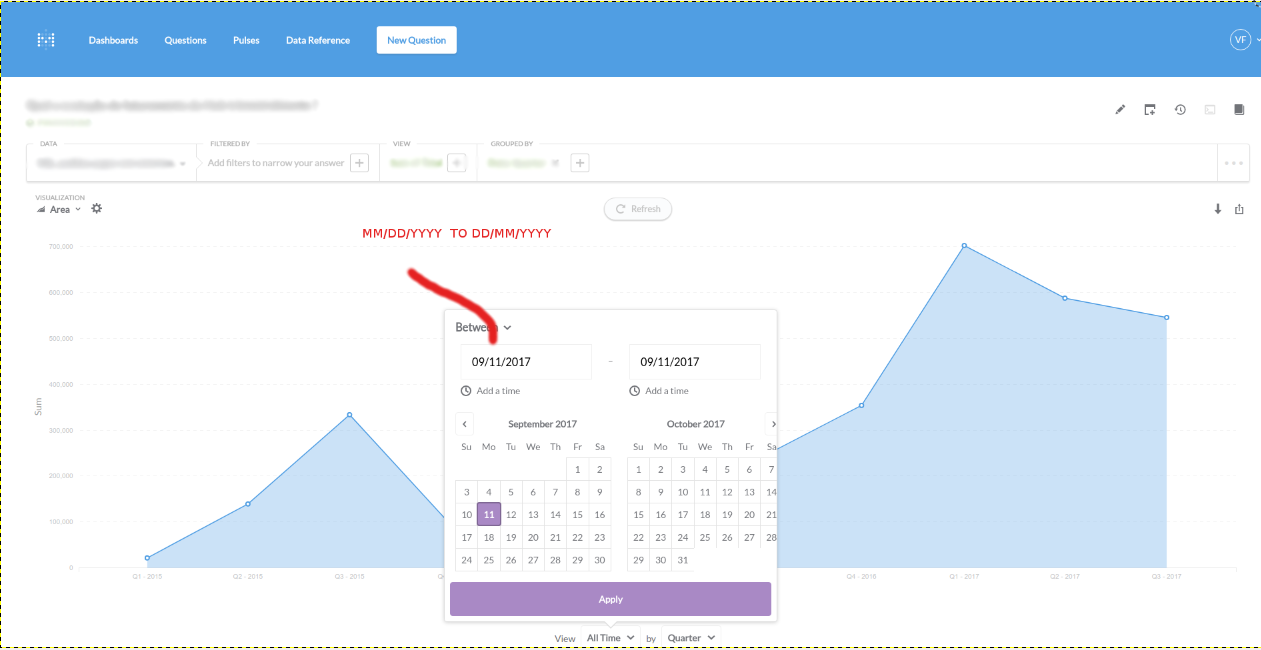 Format date in calendar filter · Issue #5928 · metabase/metabase · GitHub