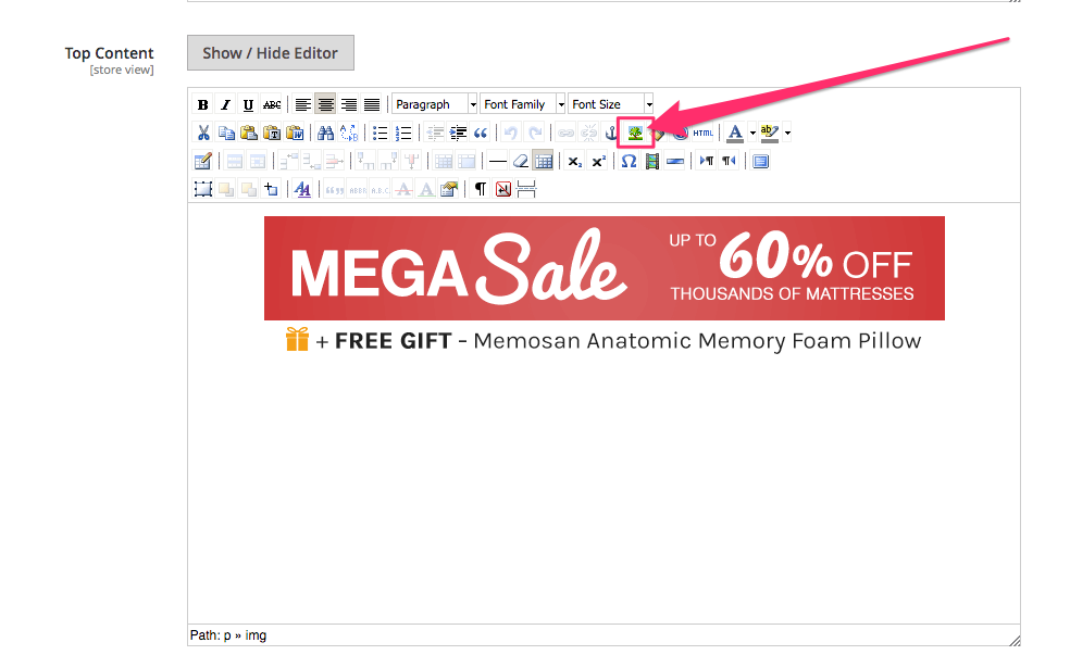Product textarea attribute using WYSIWYG - directive URL not replaced by actual URL · Issue ...