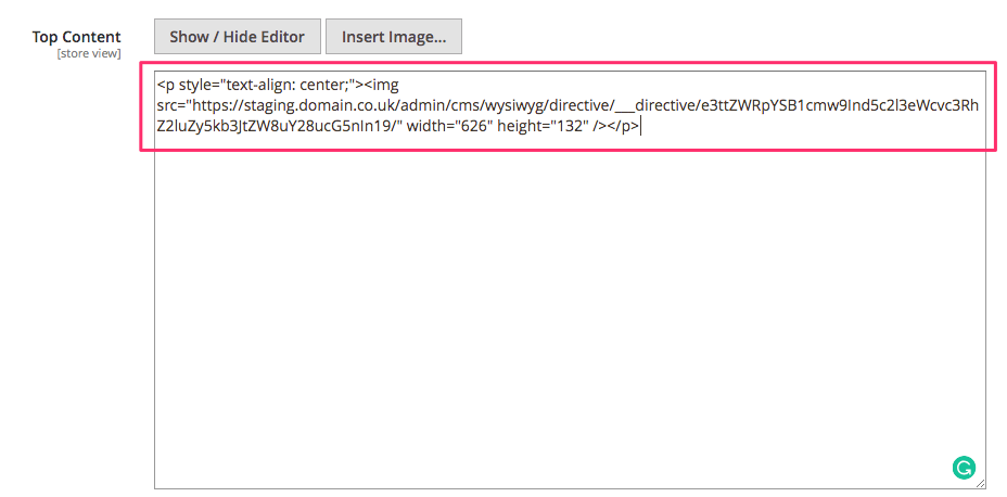 Product textarea attribute using WYSIWYG - directive URL not replaced by actual URL · Issue ...