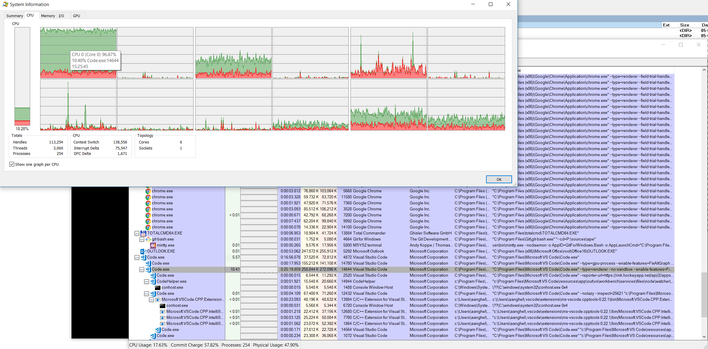 One Code.exe process taking a full CPU load · Issue #69461 · microsoft/vscode · GitHub