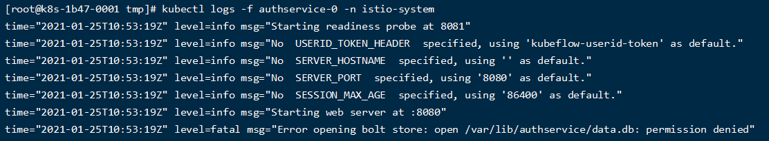 Error opening bolt store: open /var/lib/authservice/data.db: permission denied · Issue #5551 ...