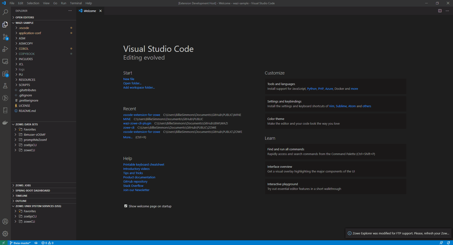 Validate Profile will require full reload of VS Code to activate an ...