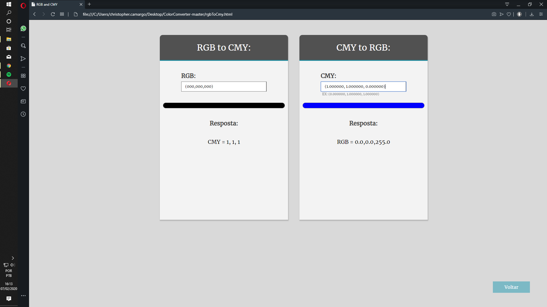 GitHub - Christopher-Estanis/ColorConverter: Converter RGB to CMY, Hex, HSL.