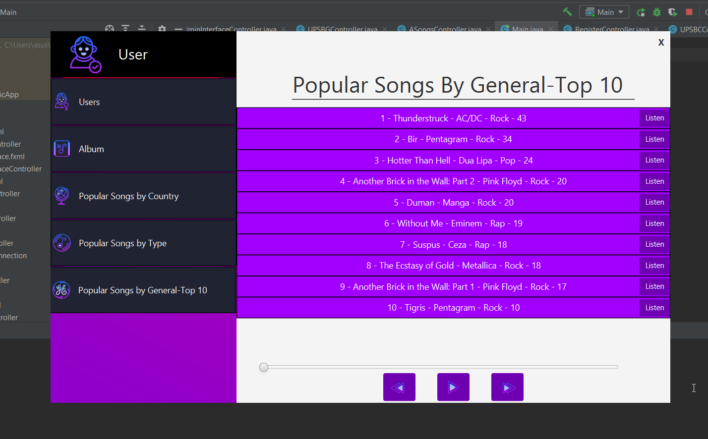 GitHub - mmyildizs/Mirhat-Music-App: Spotify style application made ...