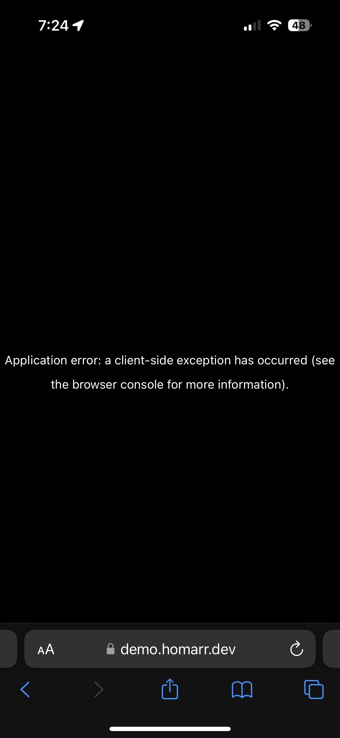 Sidebar causing Application Error: Client Side Exception · Issue #1237 · ajnart/homarr · GitHub