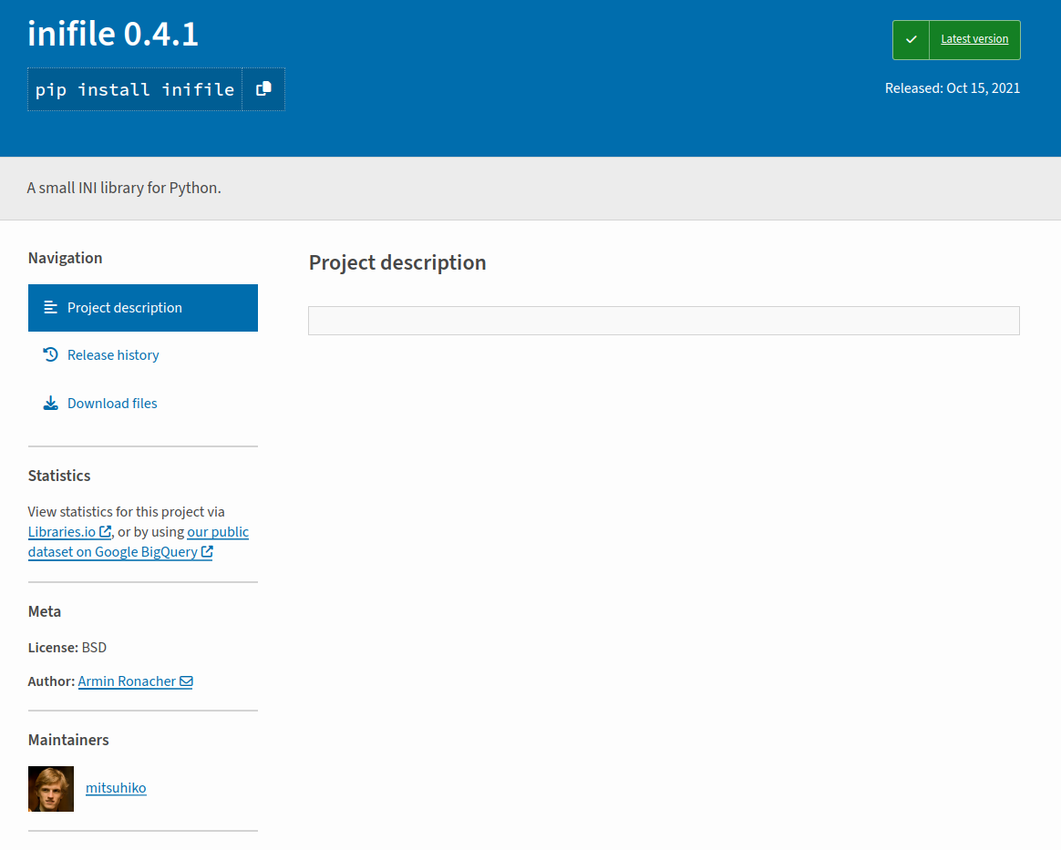 Add Repository Link To Pypi · Issue 15 · Mitsuhikopython Inifile · Github