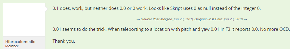 Using the teleport effect with pitch or yaw conditions returns error. · Issue #2882 · SkriptLang ...