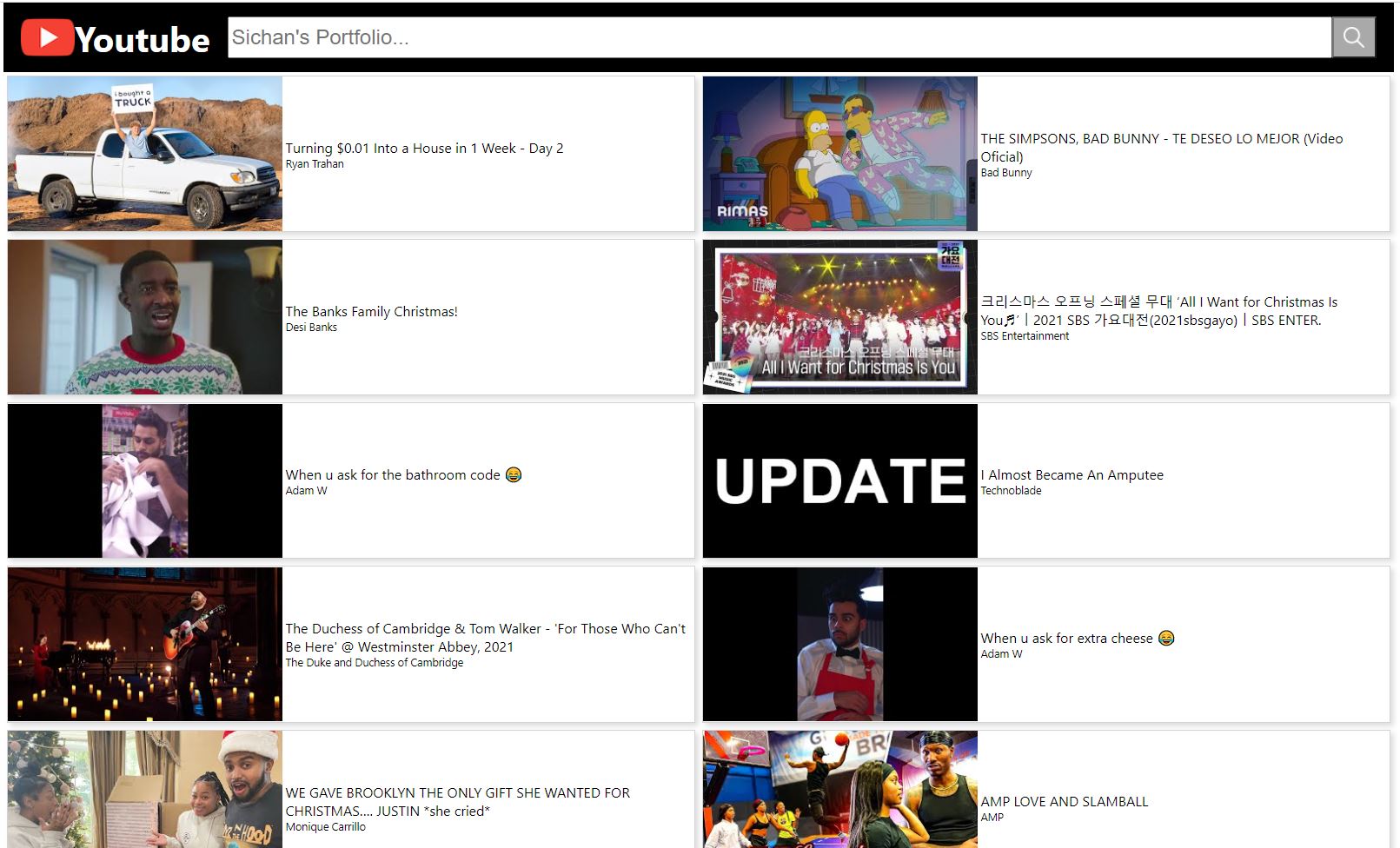 GitHub - sichan1301/YoutubeClone: 😃Youtube 클론코딩 (Youtube APIs 사용)