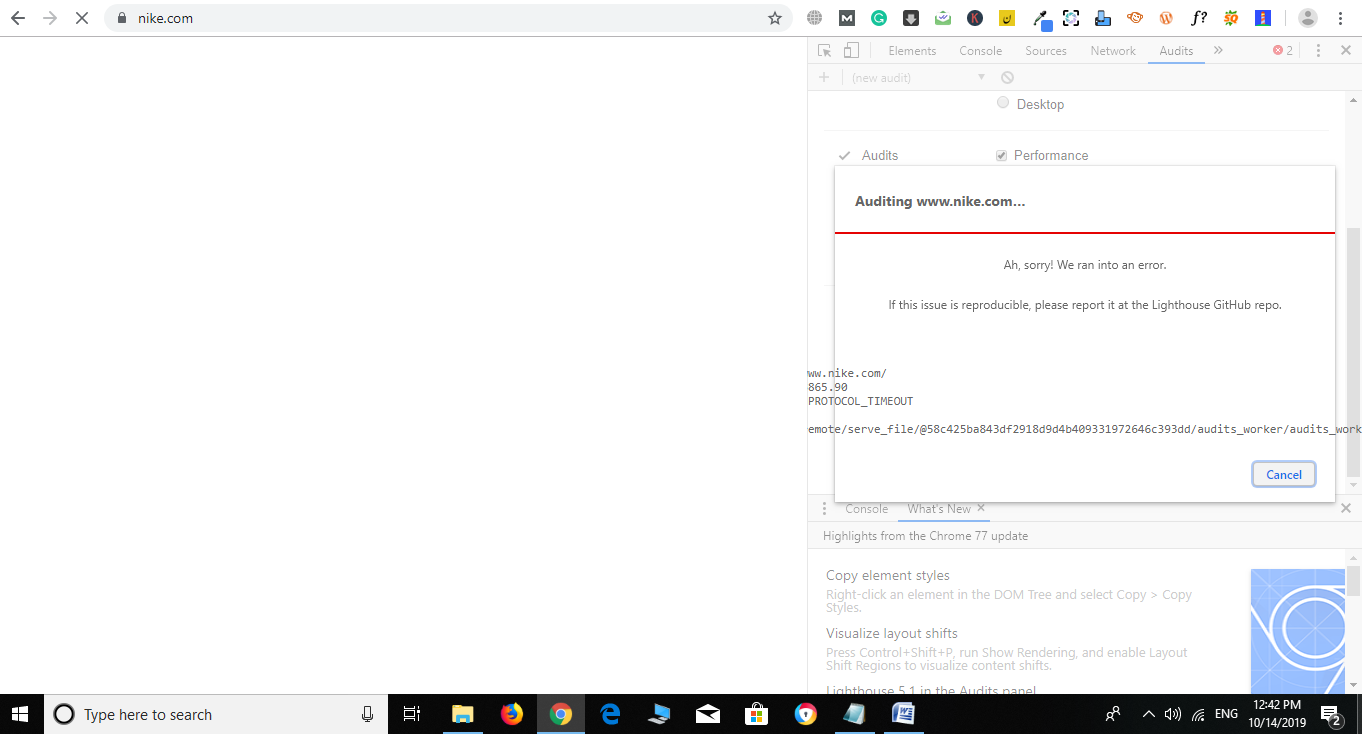 DevTools Error: Protocol Timeout · Issue #9835 · GoogleChrome/lighthouse · GitHub