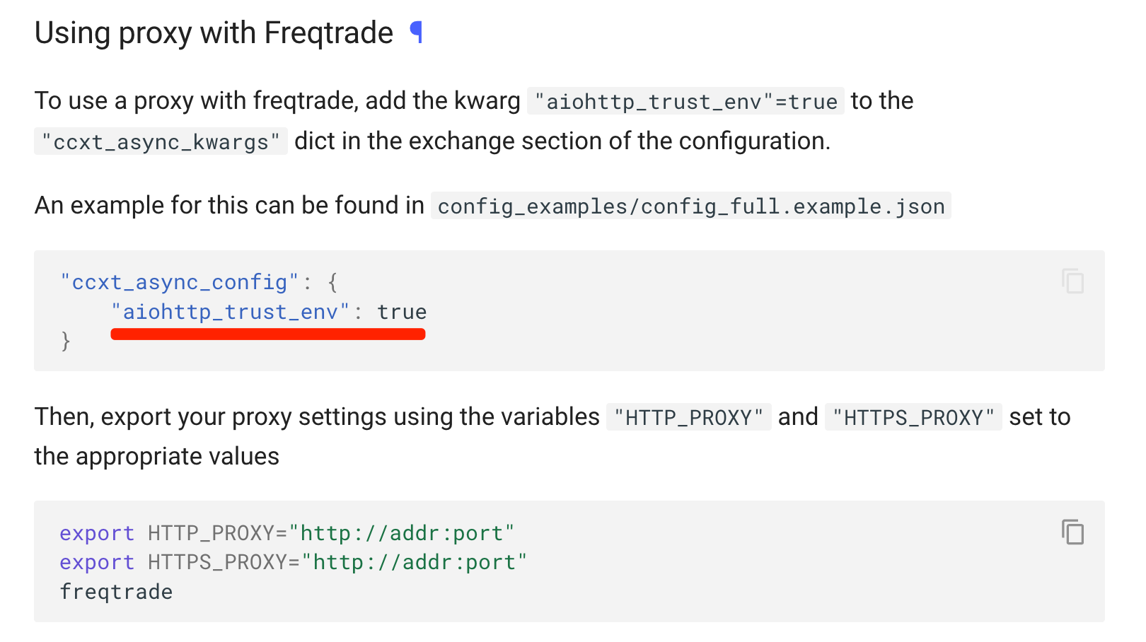 Please update the document about Using proxy with Freqtrade · Issue #7445 · freqtrade/freqtrade ...