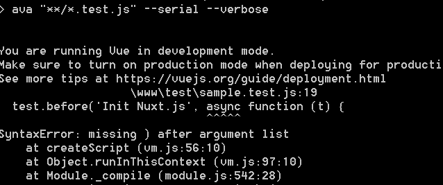 Nuxtjs Version 010x Problems With Ava Testing · Issue 784 · Nuxt
