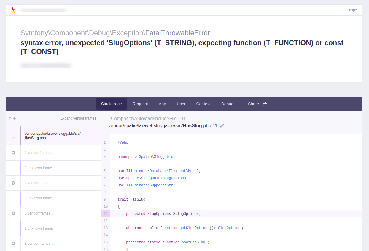FatalThrowableError on php7.4 laravel 6.0 · Issue #77 · rinvex/laravel-subscriptions · GitHub