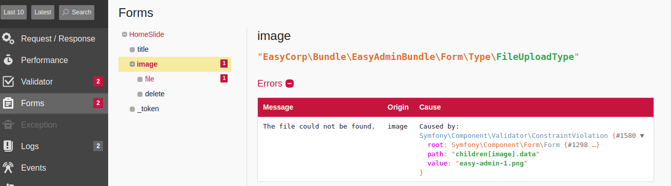 Error with File constraint on a FileUploadType field · Issue #3068 · EasyCorp/EasyAdminBundle ...