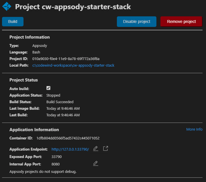 Svt Appsody Starter Sample Stack Projects Never Start · Issue 719 · Eclipse Archived Codewind