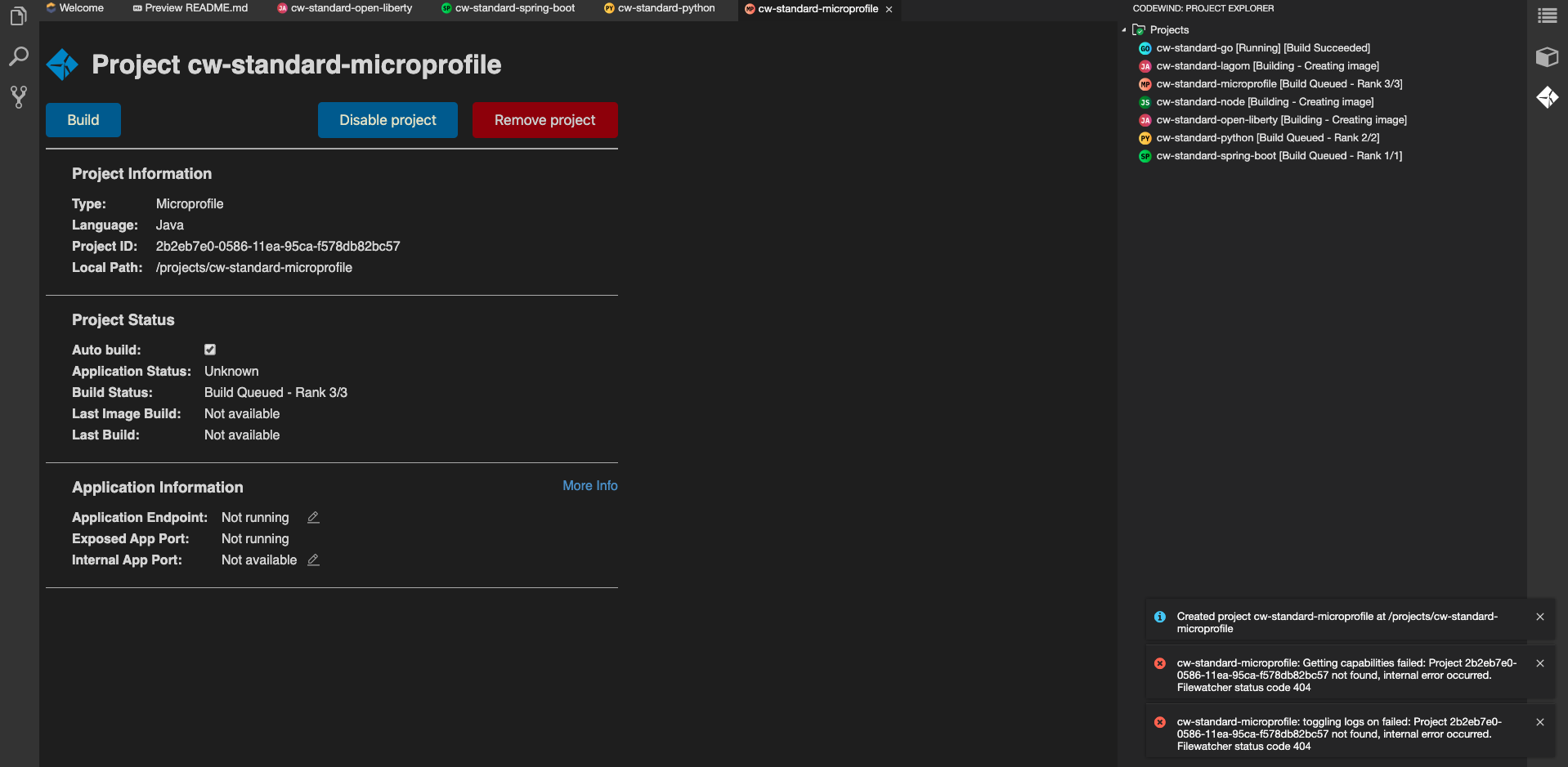 SVT: [Che] File watcher status 404 and Error loading remote connections · Issue #1100 · eclipse ...