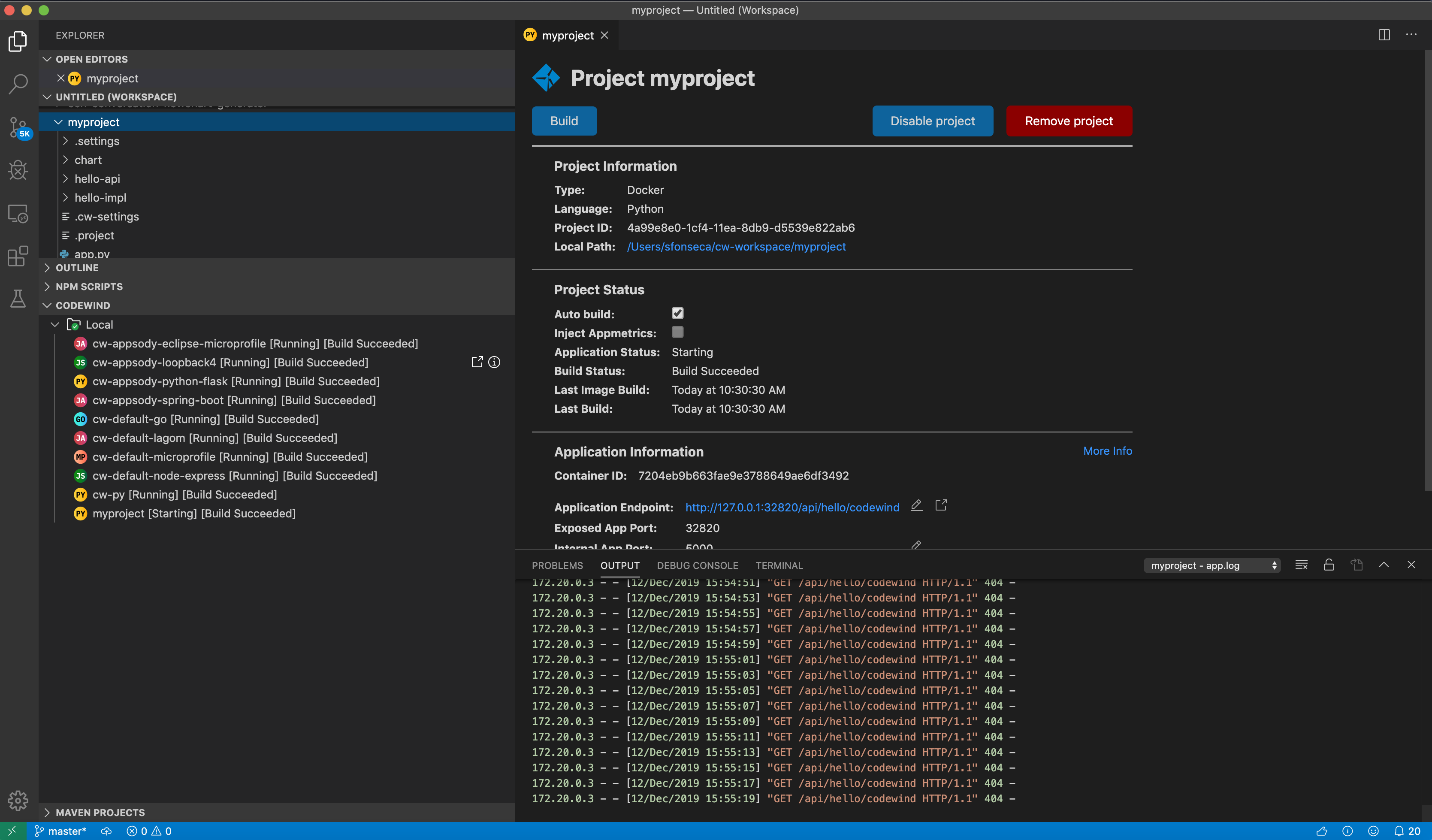SVT: Codewind is not validating if there is a project with the same name on the User's disk ...