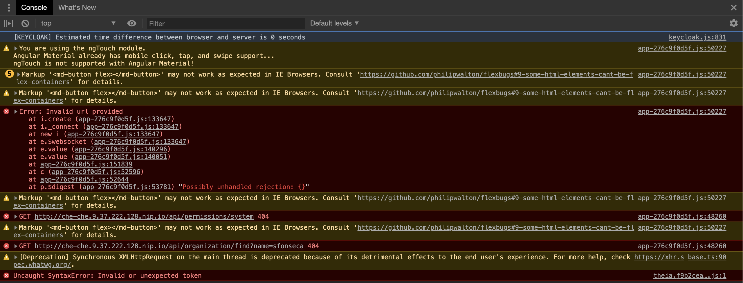 SVT: [Che] Codewind for Eclipse Che cannot be accessed using a Google Chrome browser · Issue ...