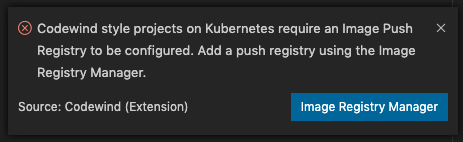 SVT: [VS Code] Codewind allows creating default/standard projects without having an Image ...