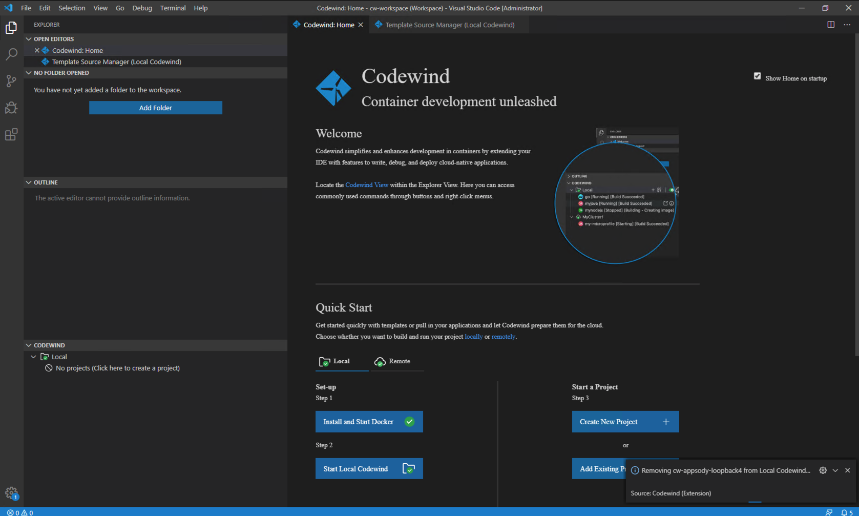 SVT: [VS Code] Removal notification has been hanging for more than 30 ...