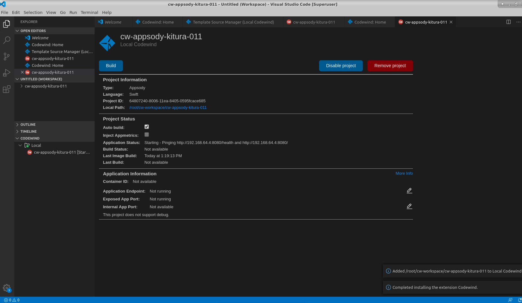 Svt Mac Cannot Create Or Import Appsody Kitura Projects · Issue 2699 · Eclipse Archived