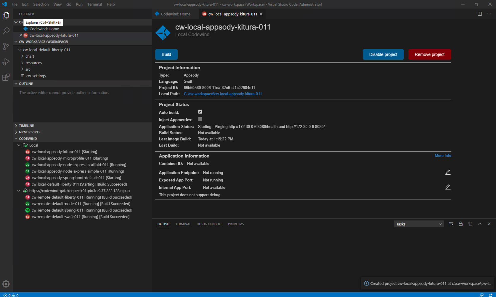 SVT : Mac : Cannot create or import Appsody Kitura projects · Issue #2699 · eclipse-archived ...