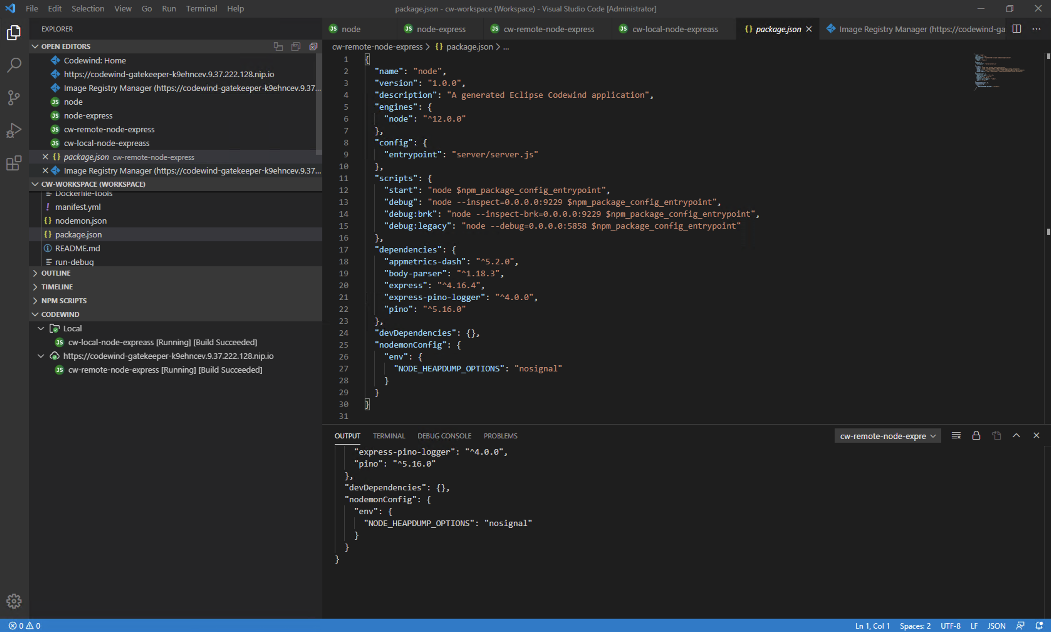 Remote Node Project App Logs Broken · Issue 2761 · Eclipse Archivedcodewind · Github