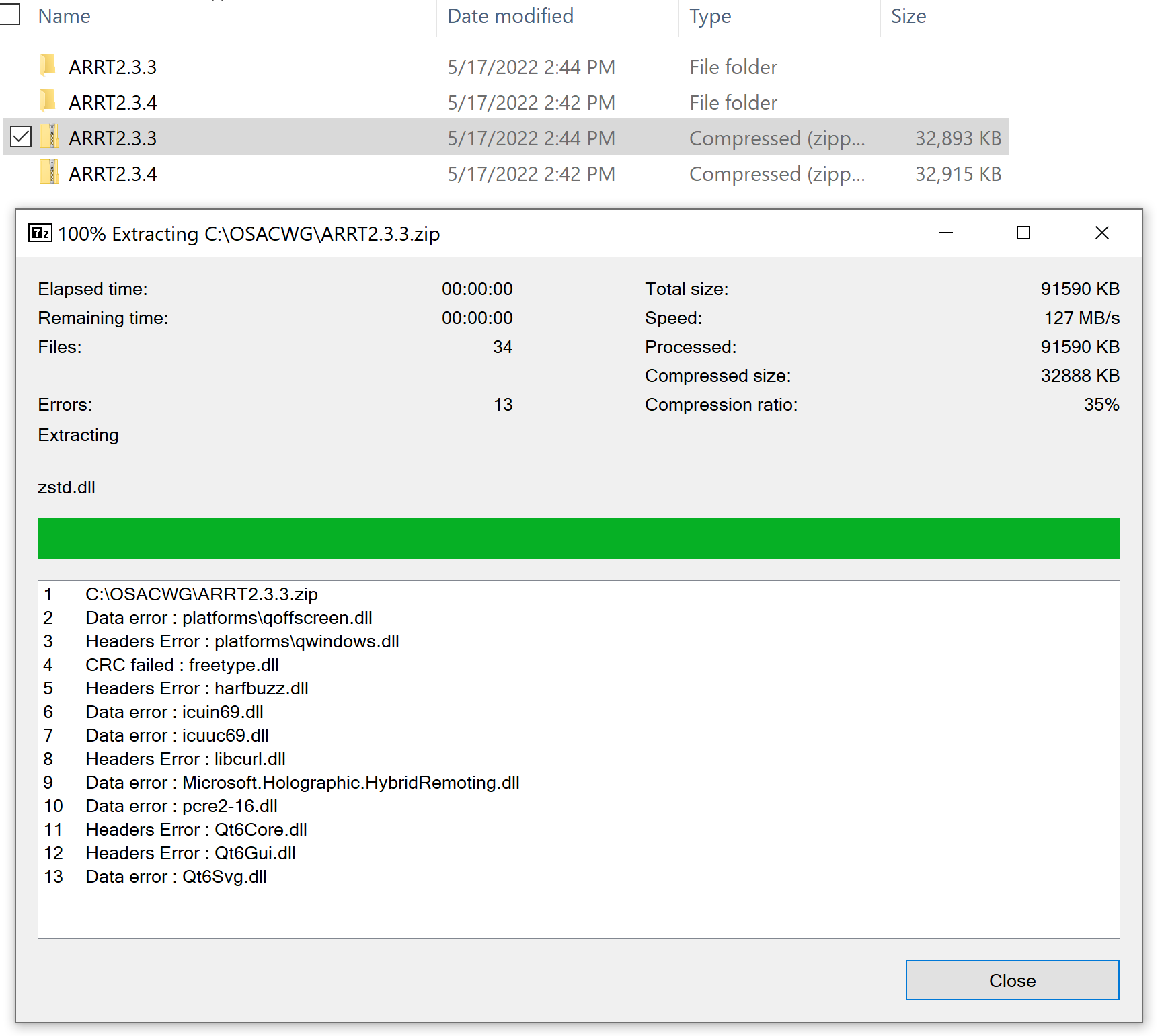 .dll extraction error [ARRT Problem] · Issue #128 · Azure/azure-remote-rendering-asset-tool · GitHub