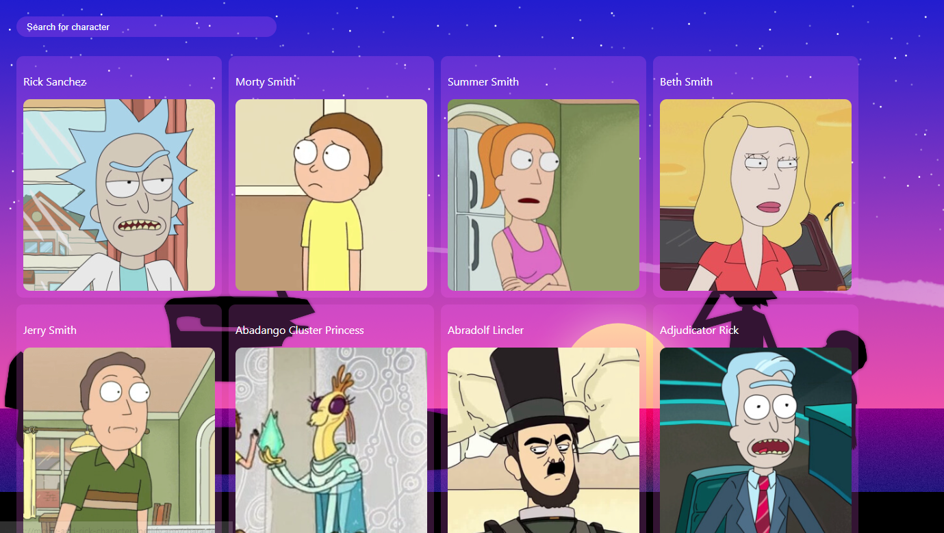 GitHub - lyzik/rick-and-morty