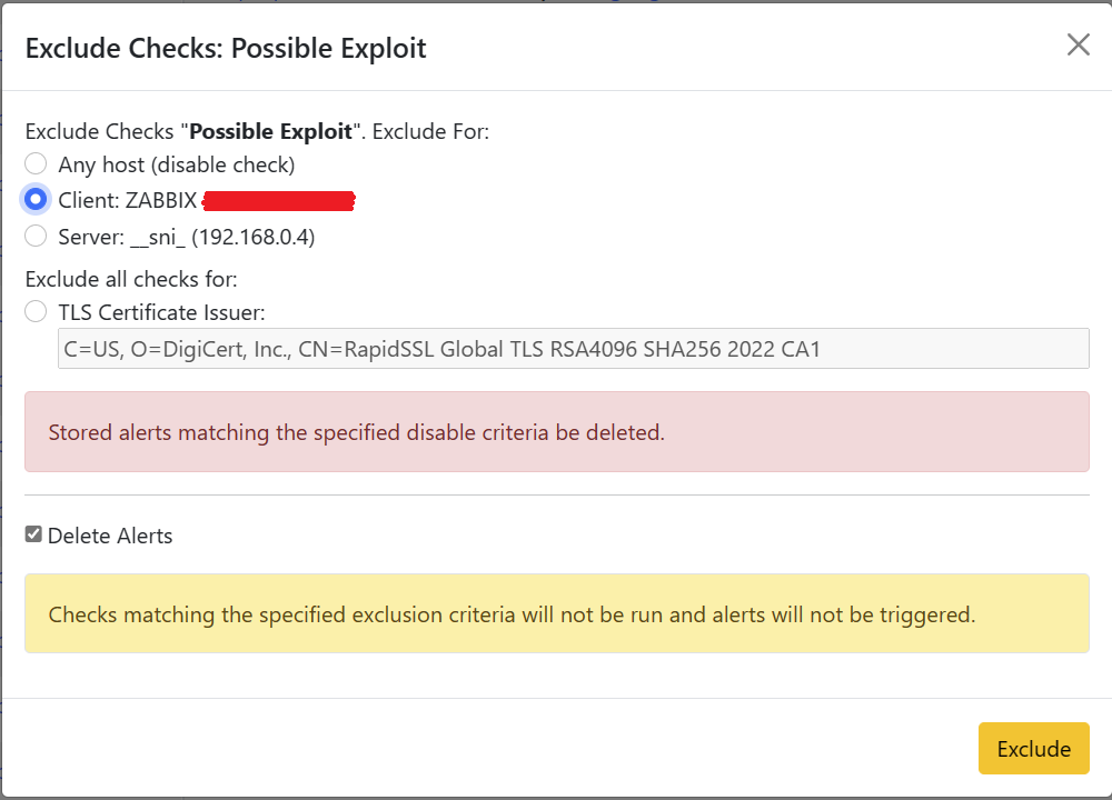 Exclude Host With Alert Possible Exploit Not Working · Issue 7075 · Ntopntopng · Github 