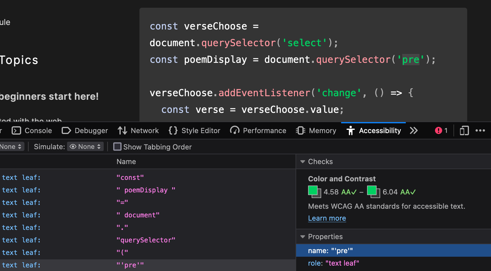 Bug: Syntax highlighting is too dark in dark mode · Issue #5468 · mdn/yari · GitHub