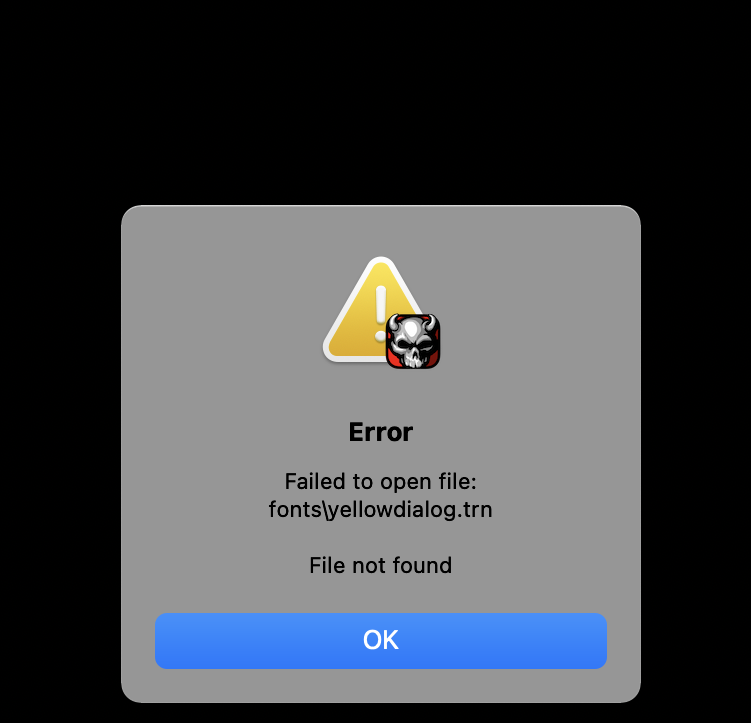 Failed to open file: fonts\yellowdialog.trn · Issue #3390 · diasurgical ...