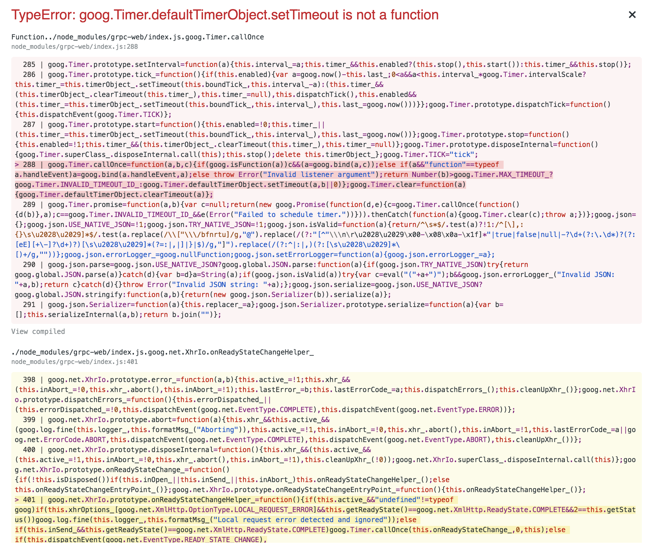 TypeError: goog.Timer.defaultTimerObject.setTimeout is not a function · Issue #369 · grpc/grpc ...