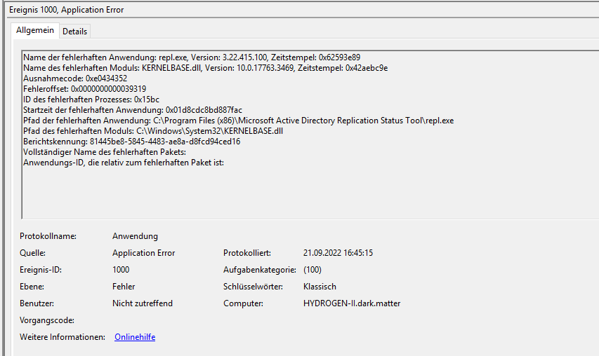 Active Directory Replication Status Tool crashes · Issue #3847 · MicrosoftDocs/feedback · GitHub