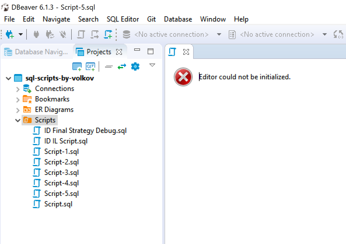 Unable to run new editor in a specific project from git · Issue #6358 · dbeaver/dbeaver · GitHub