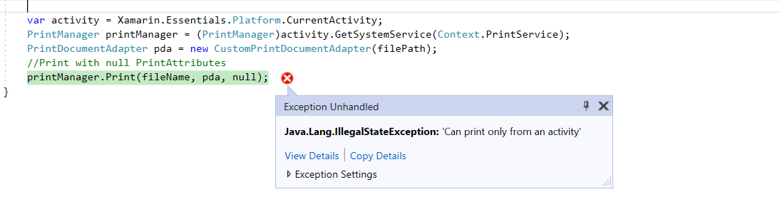 [Android] Cannot print from an a activity · Issue #14167 · xamarin ...