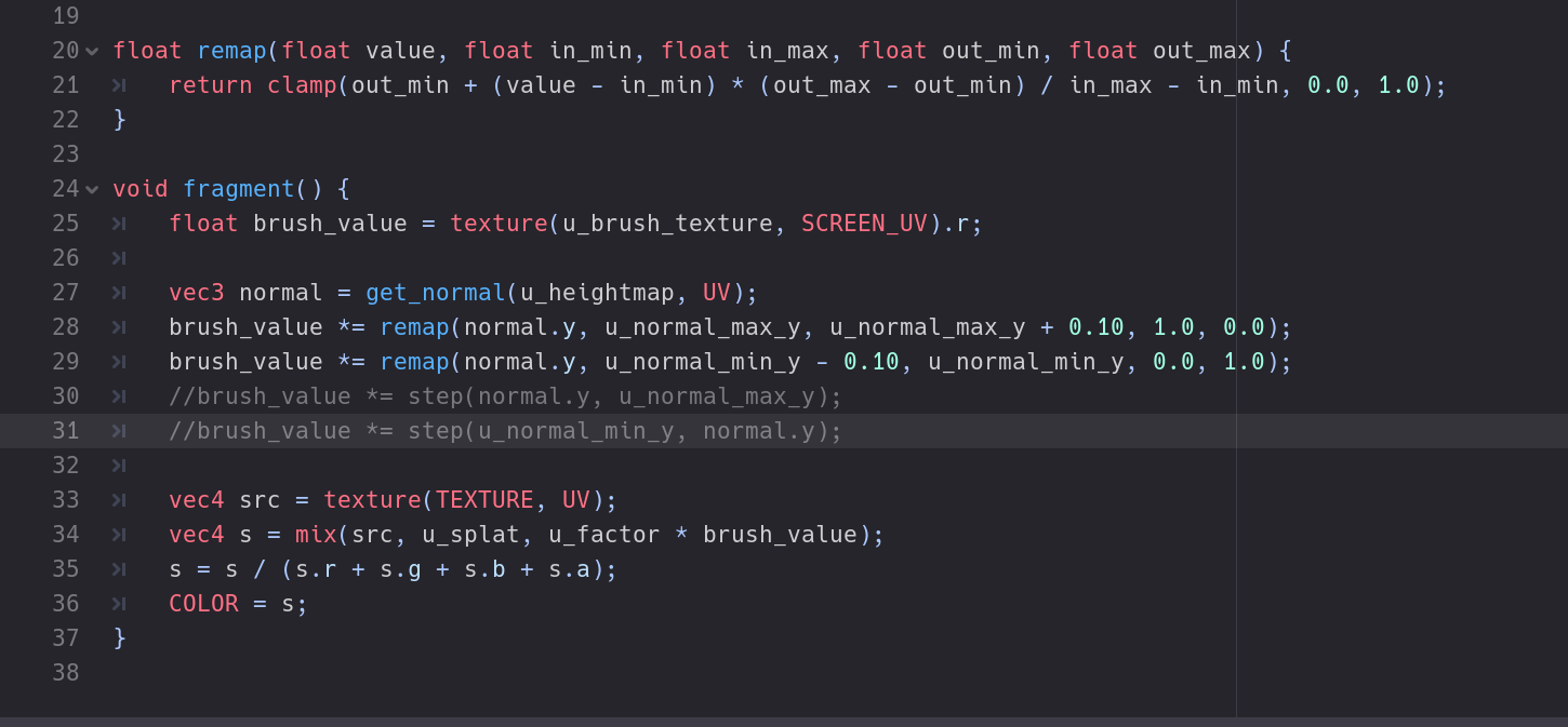 Implement options to limit brush strokes to an angle range and a height ...