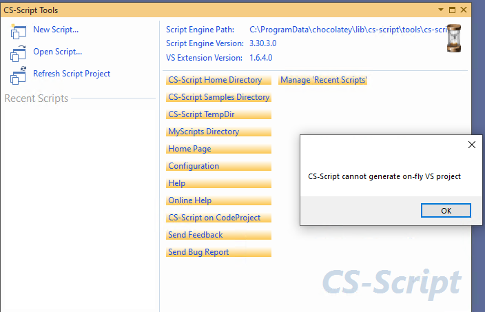 Cs Script Cannot Generate On Fly Vs Project · Issue 200 · Oleg Shilo Cs Script · Github