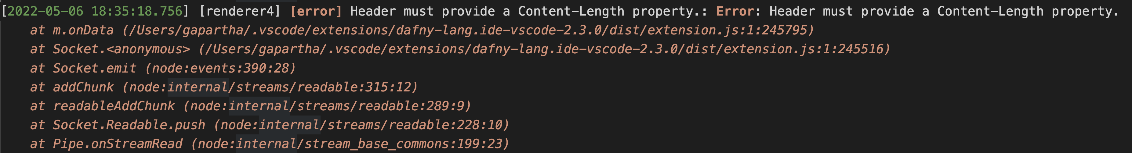 VSCode extension gets stuck - "Header must provide a Content-Length property" error · Issue #153 ...