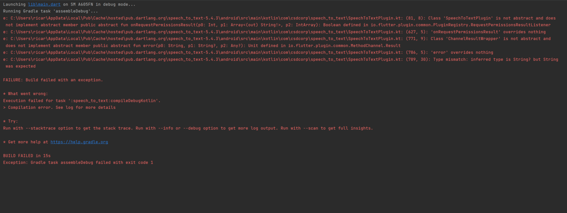 App crashes whenever I add the dependency · Issue #309 · csdcorp/speech_to_text · GitHub