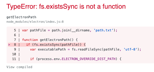 importing electron-store gives fs.existsSync is not a function error · Issue #100 · sindresorhus ...