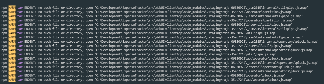 Can't run npm install in WebUI\ClientApp · Issue #410 · jasontaylordev/CleanArchitecture · GitHub