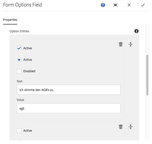 [Form] Option Entries have two 'Active' fields · Issue #543 · adobe/aem-core-wcm-components · GitHub