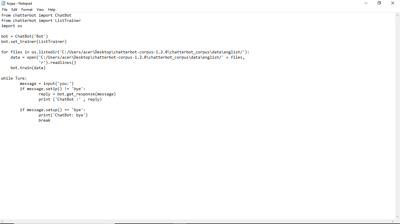 ImportError: cannot import name 'ChatBot' · Issue #1380 · gunthercox ...