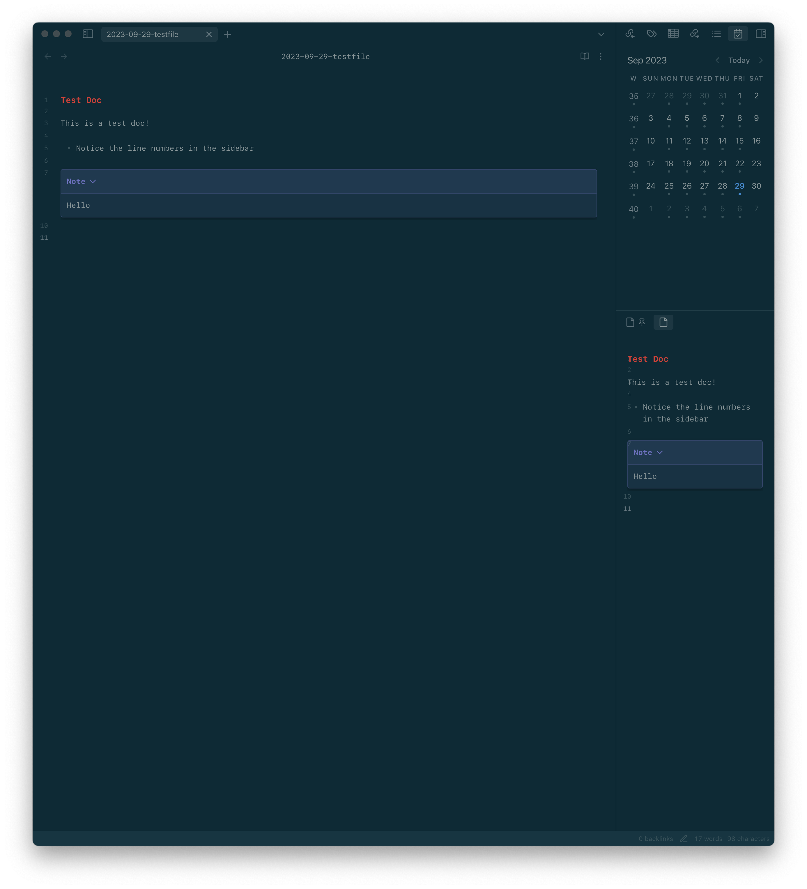 Line numbers/gutter overlap content with note in sidebar · Issue #611 · kepano/obsidian-minimal ...