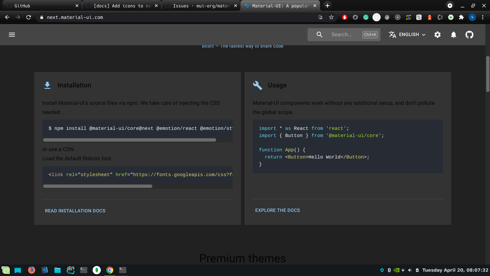 [docs] Add icons to navigation bar · Issue #24127 · mui/material-ui · GitHub